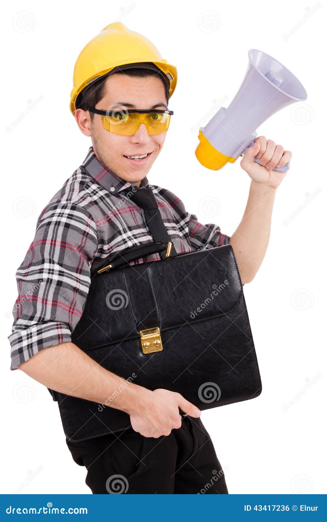 Construction Supervisor Shouting Stock Photo - Image of leader, holding ...