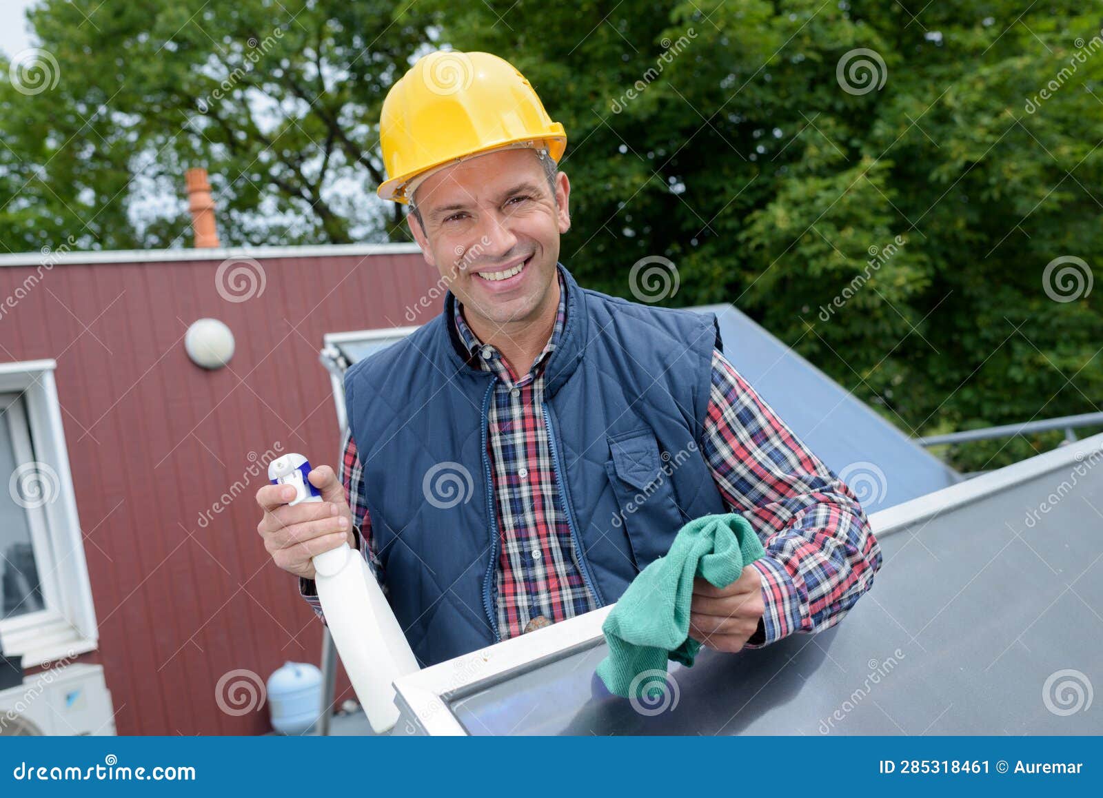Construction Supervisor Wearing Safety Helmet and Vest Stock Image ...