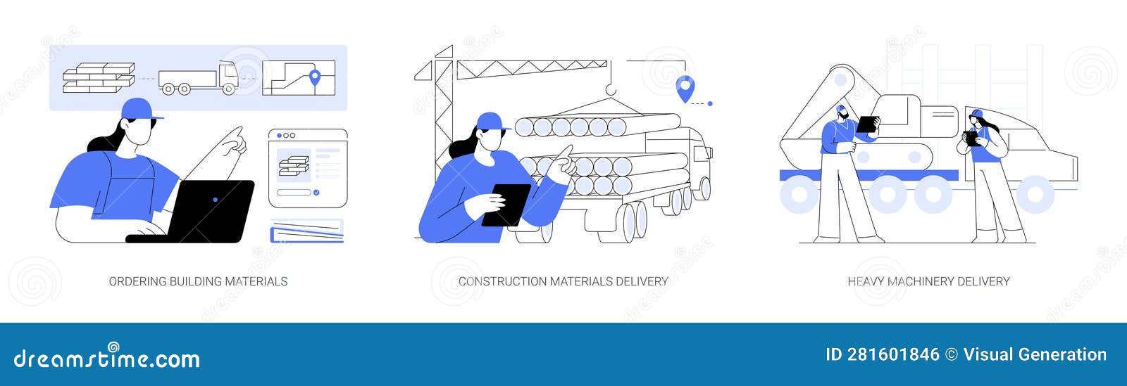 Supply Management Line Icons Collection. Logistics, Procurement ...