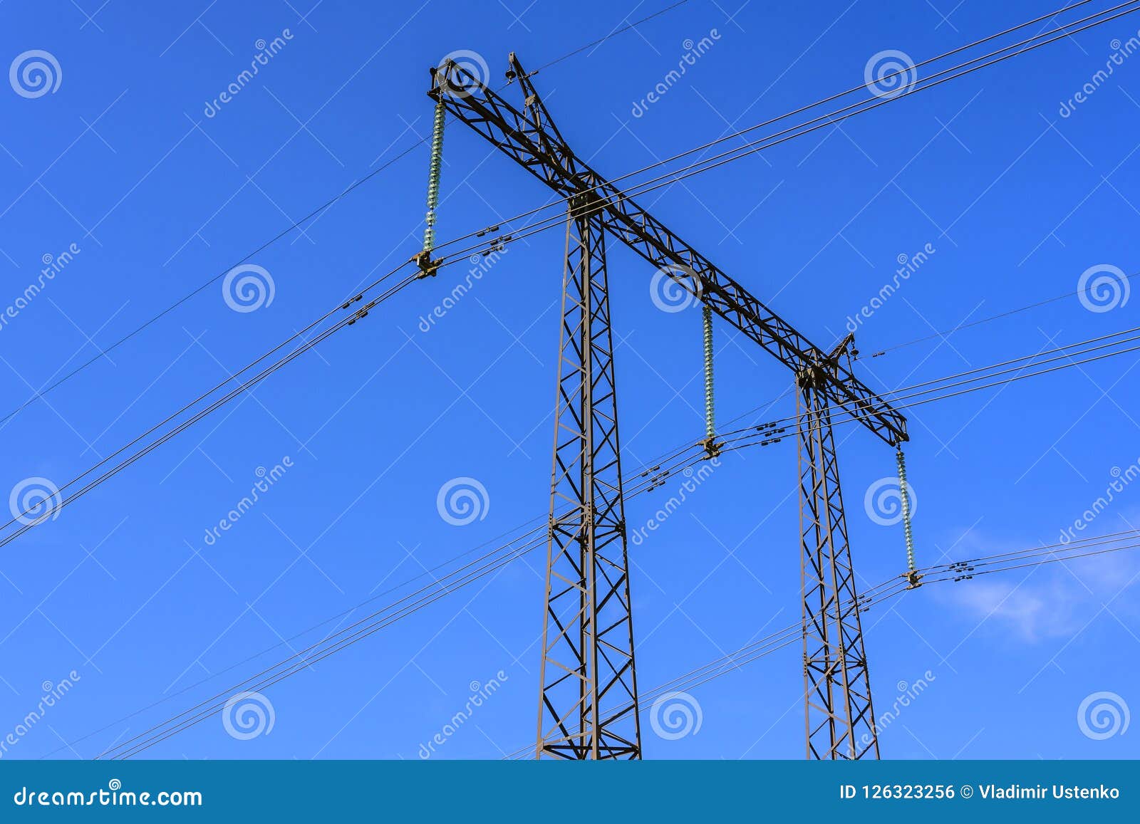 Construction of a Support and Wires of a High-voltage Power Line Close ...