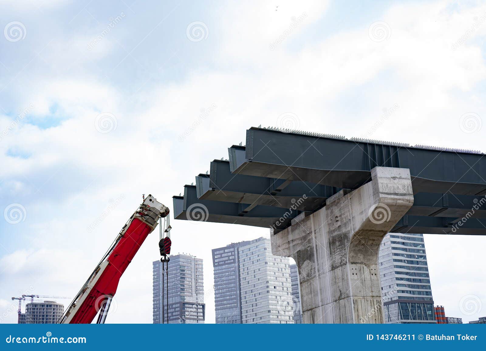Construction Supporting Column of Concrete Bridge Stock Image - Image ...