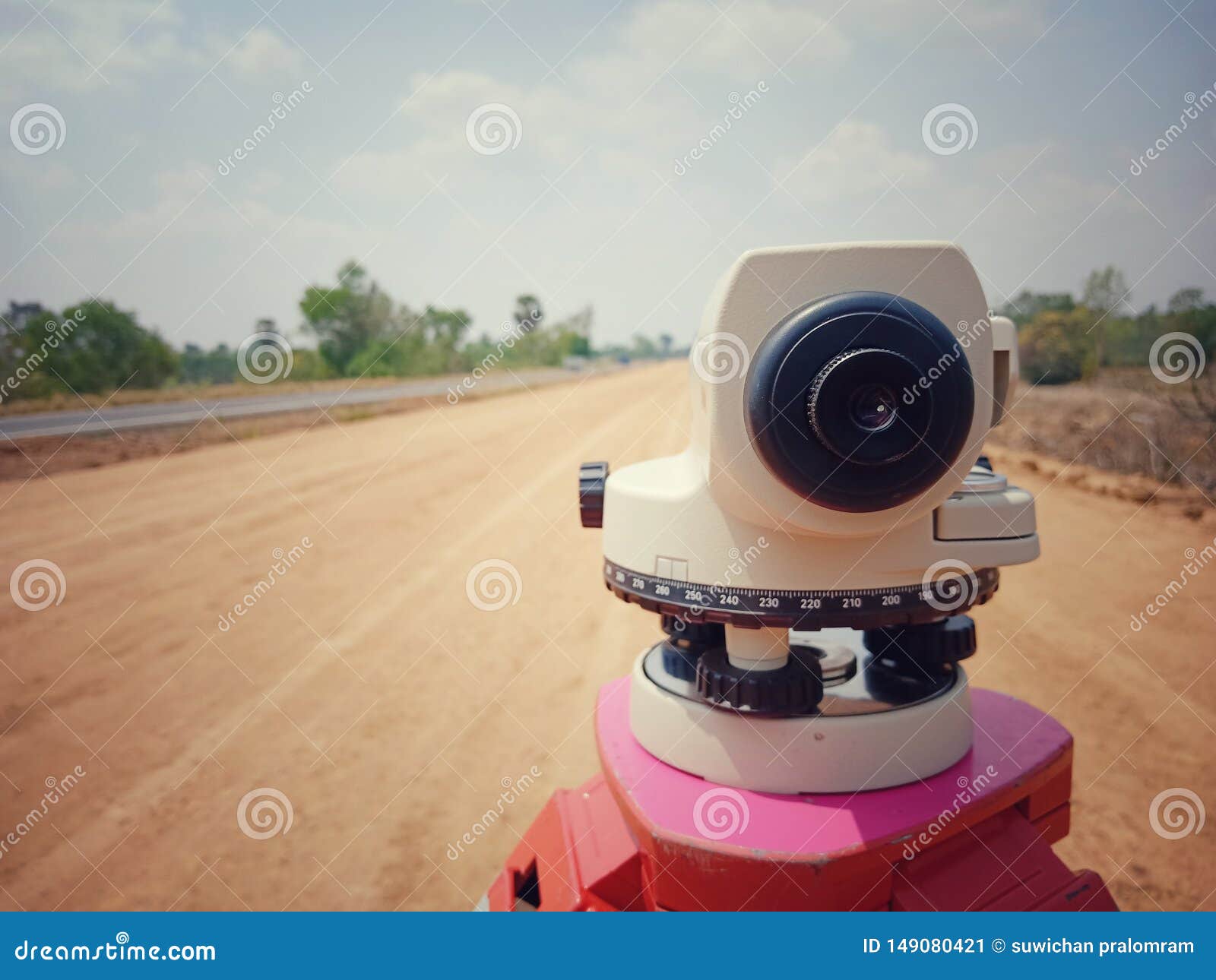 Construction survey stock image. Image of engineer, levelling - 149080421
