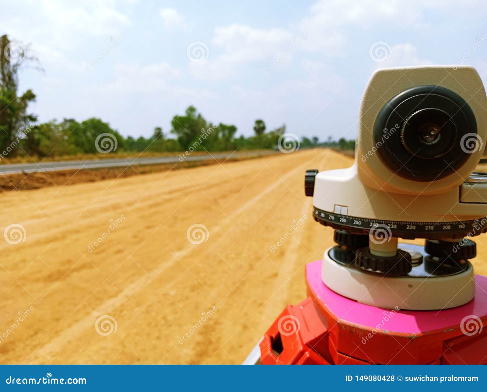 Construction survey stock photo. Image of camera, isolated - 149080428