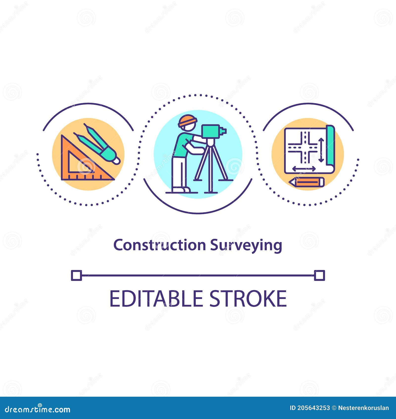 Construction Surveying Concept Icon Stock Vector - Illustration of ...