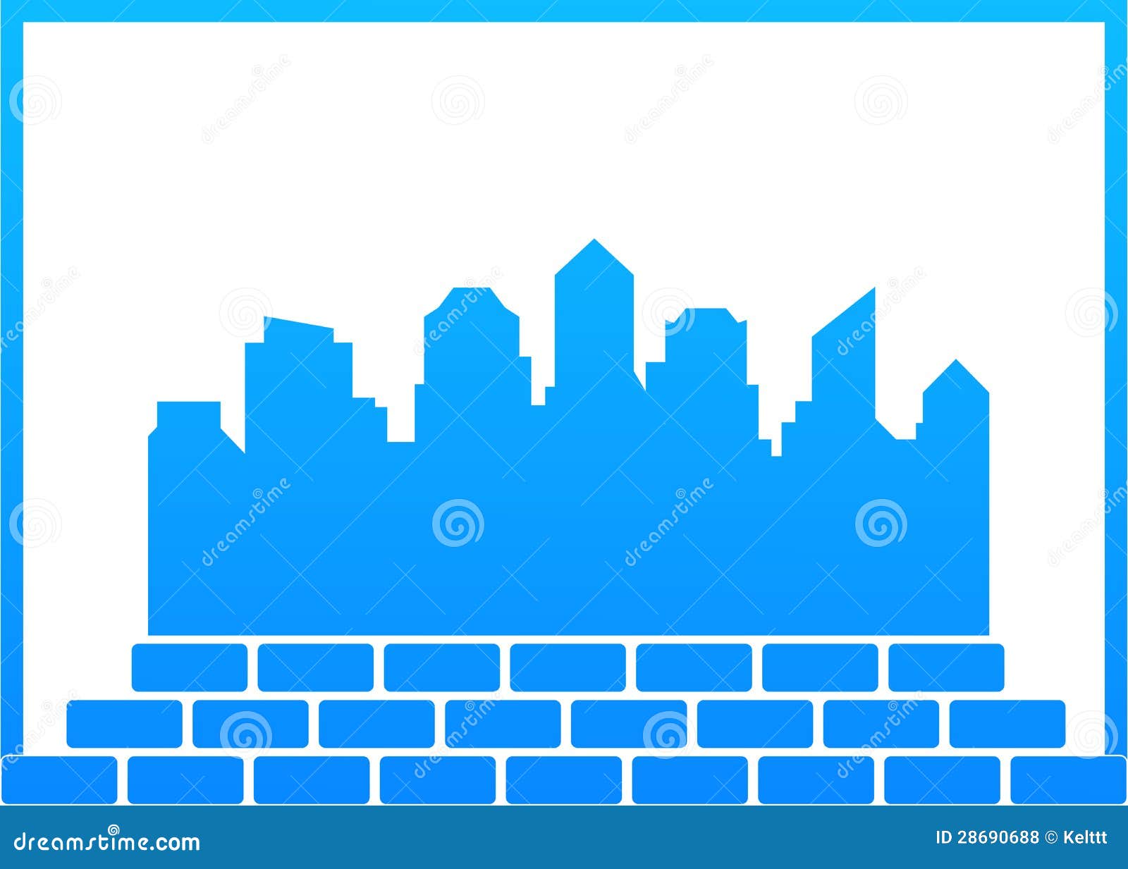 Construction Symbol with City and Bricks Stock Vector - Illustration of ...