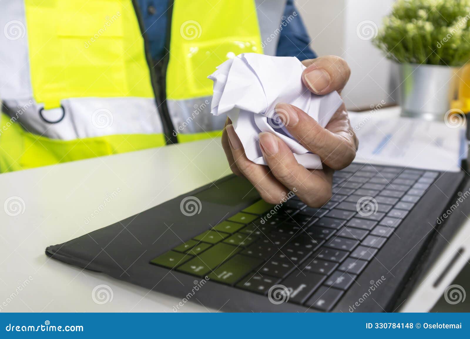 Construction and System Engineers Sit in Their Offices and Crumple ...