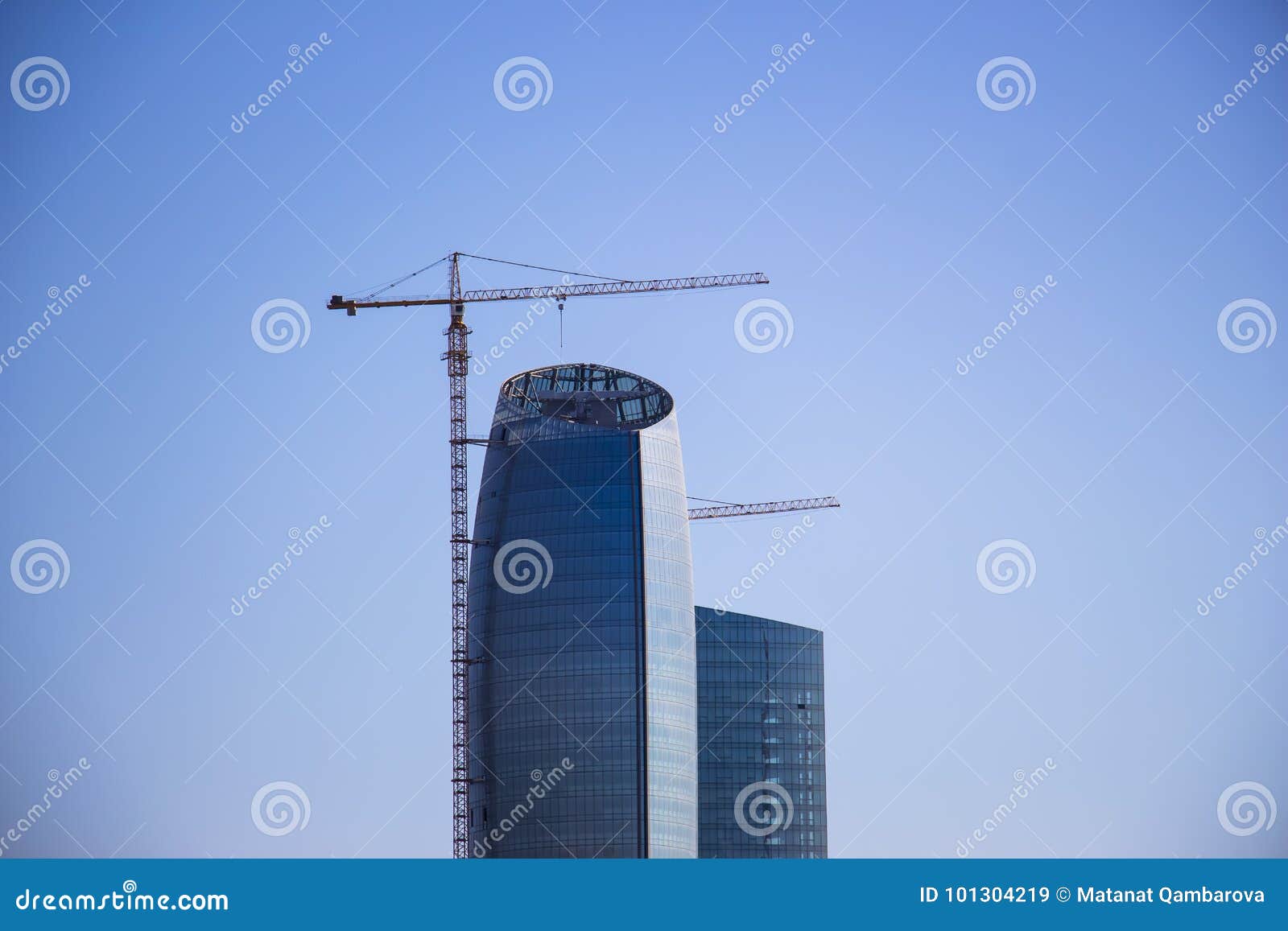 Construction of a Tall Building Stock Image - Image of industry ...