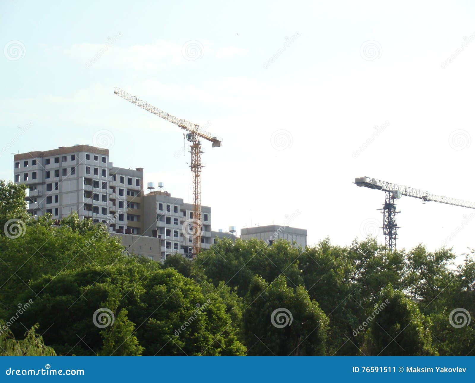 Construction of Tall Buildings Stock Image - Image of mega, storey ...