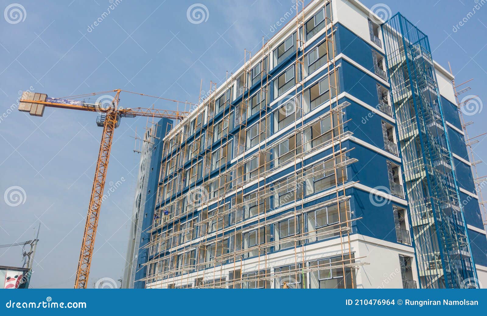The Construction of Tall Buildings and the Sky Stock Photo - Image of ...