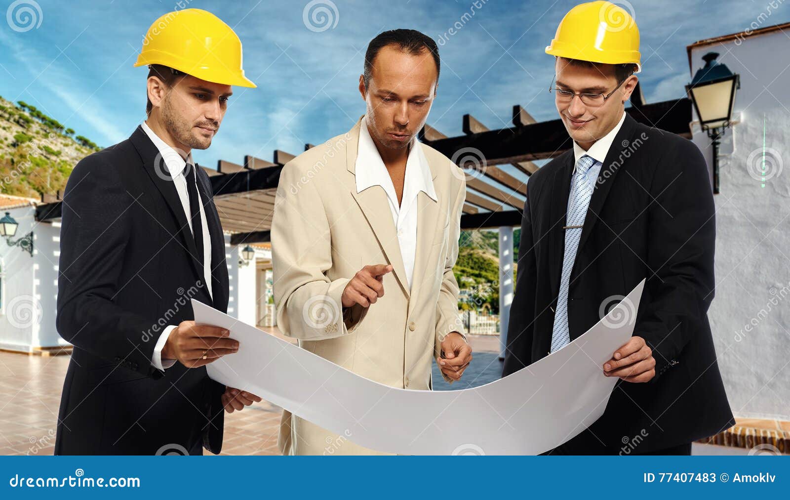 Construction Team at Business Meeting Stock Image - Image of architect ...