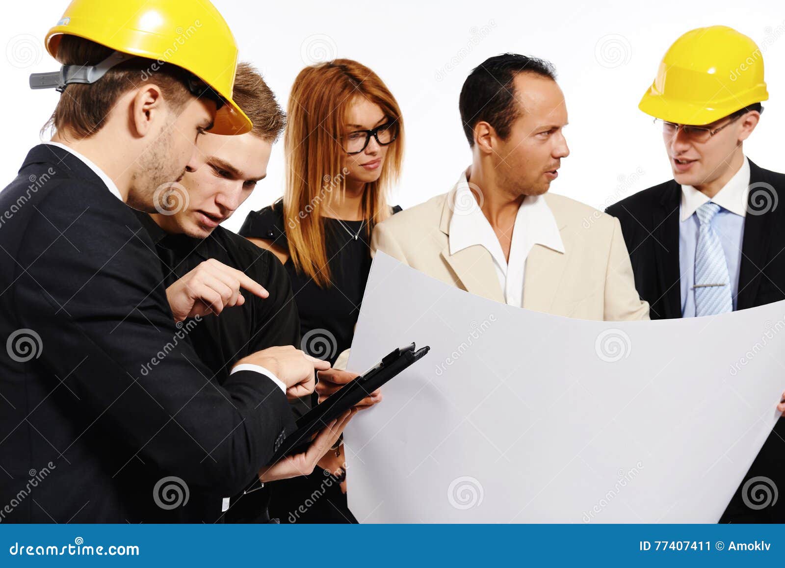 Construction Team at Business Meeting Stock Image - Image of company ...