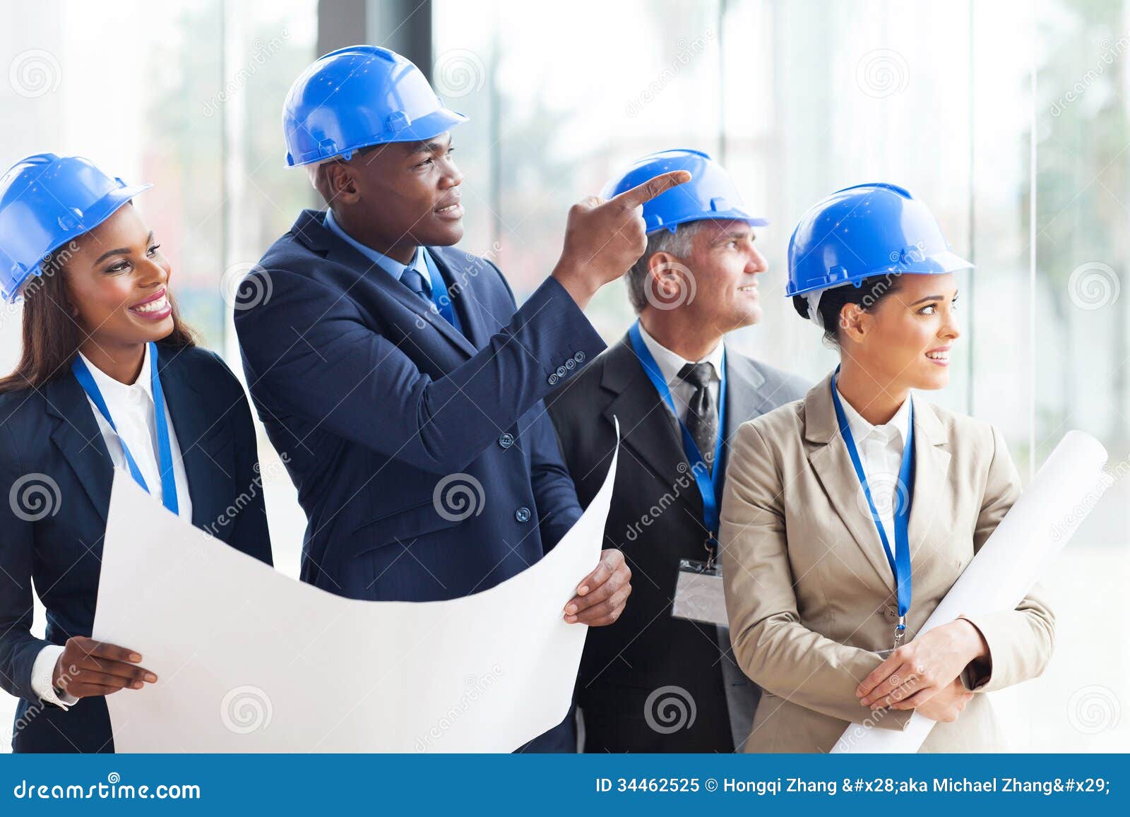 Construction Team Discussing Stock Image - Image of corporate, male ...