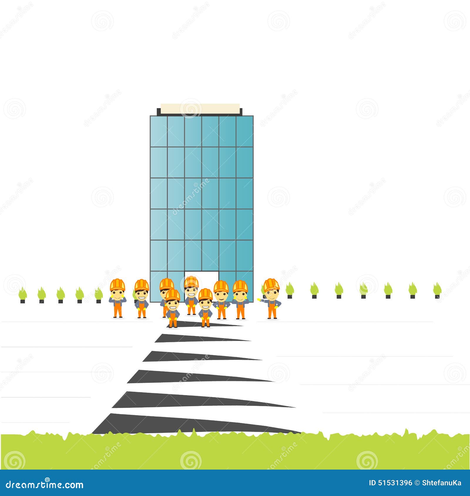 Construction Team Finished Building Stock Photo - Image of industry ...