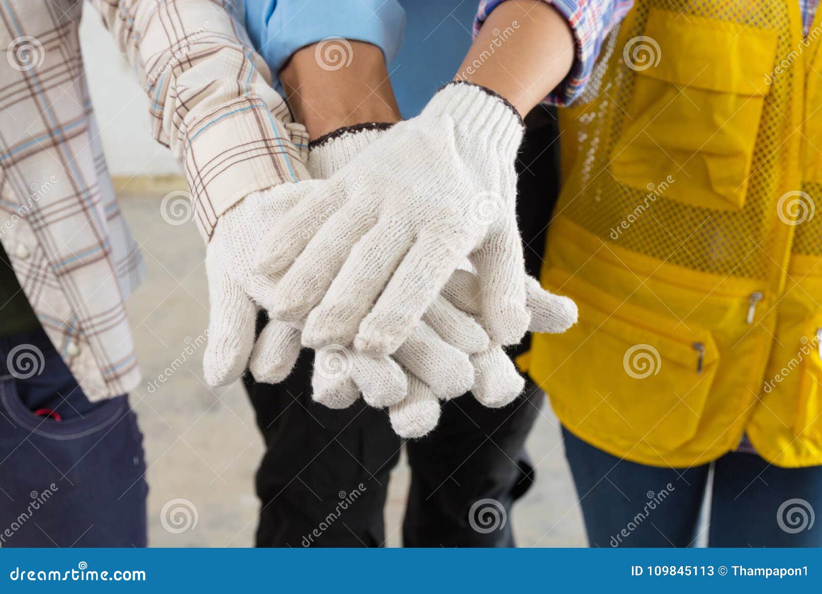 Construction Team Handshake or Join Hand of People Stock Image - Image ...