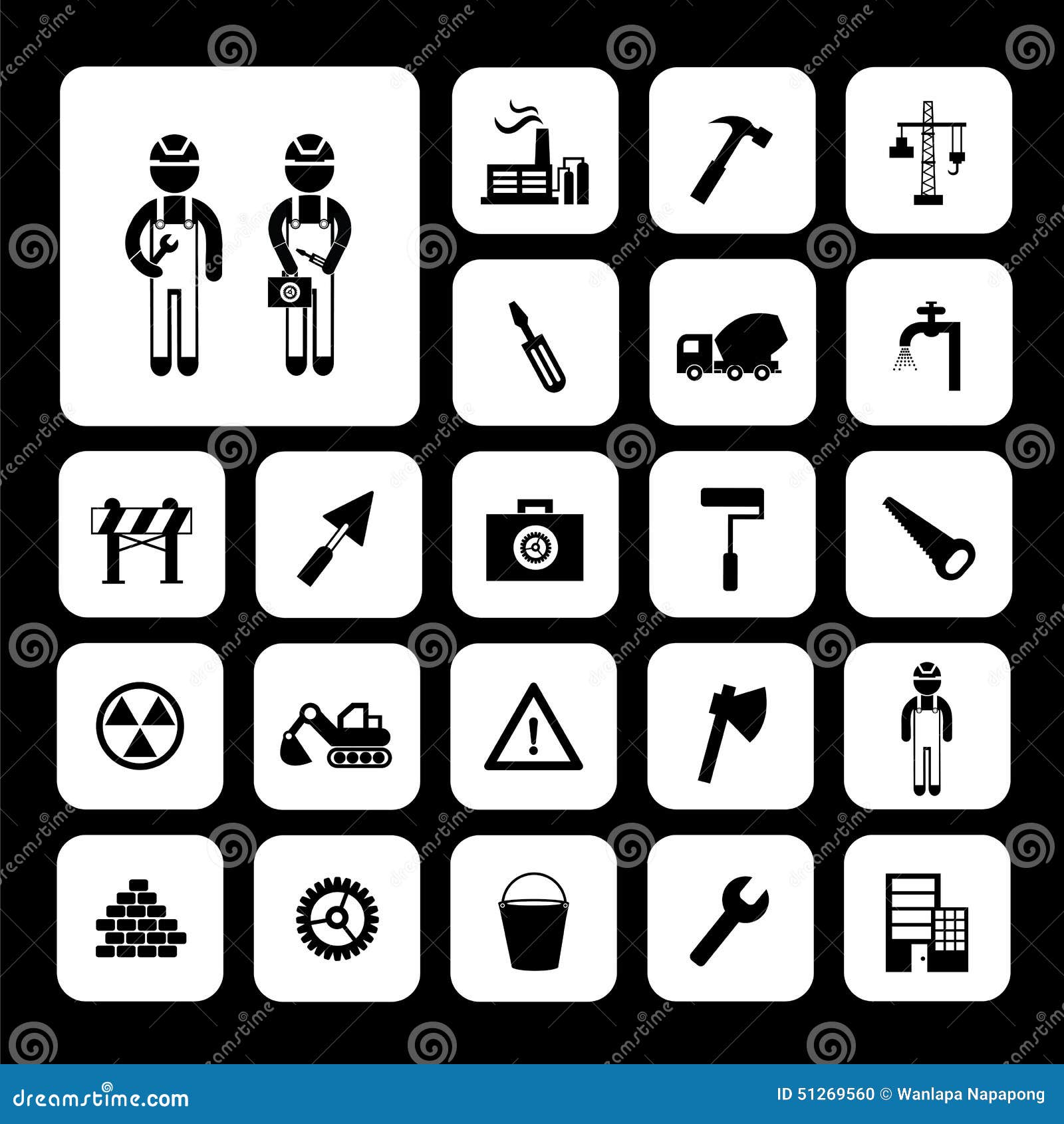 Construction team icon stock vector. Illustration of hardhat - 51269560