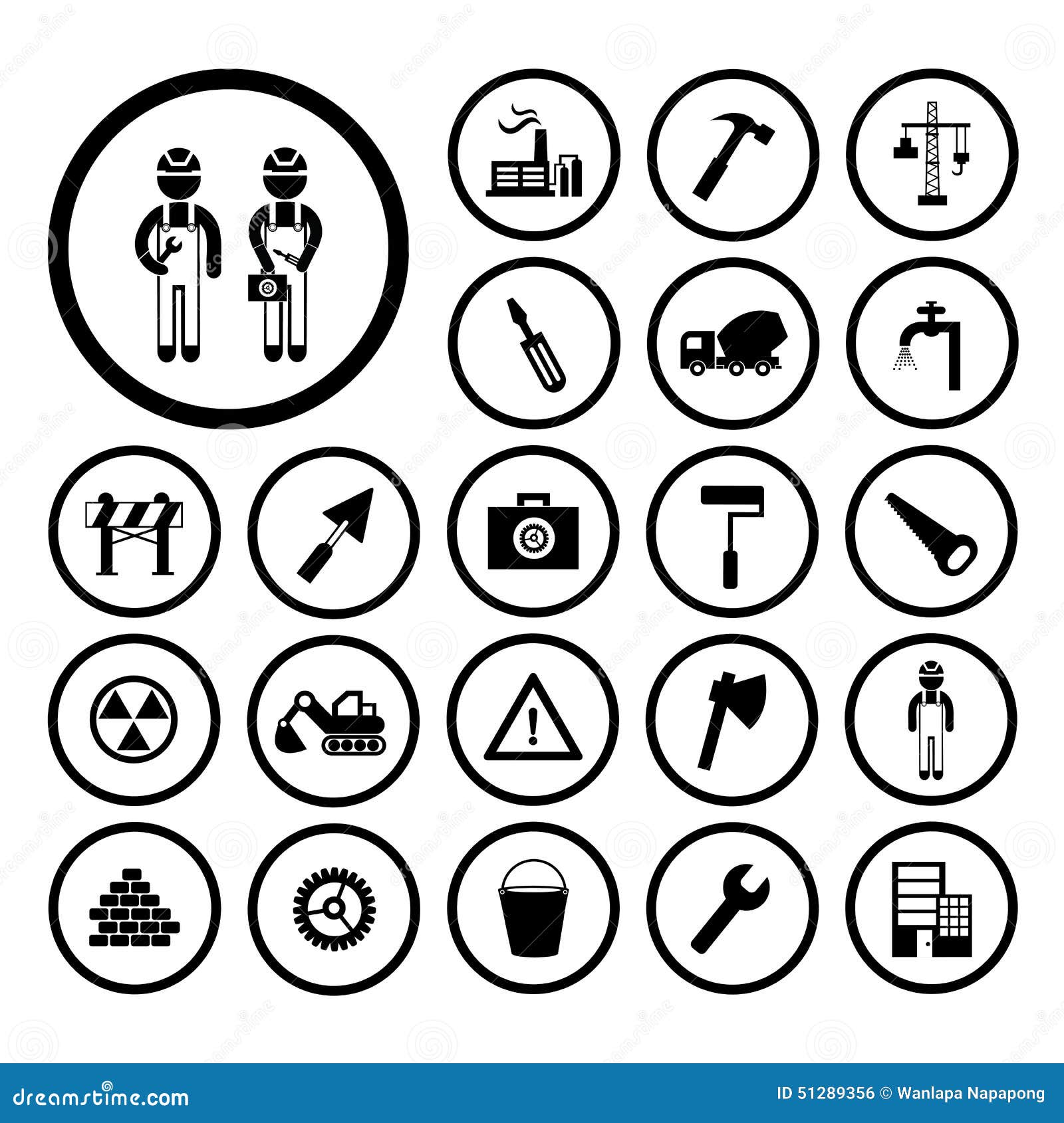 Construction team icon stock vector. Illustration of drawing - 51289356