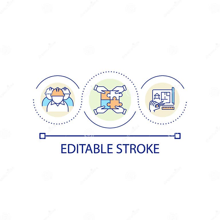 Construction Team Loop Concept Icon Stock Vector - Illustration of ...