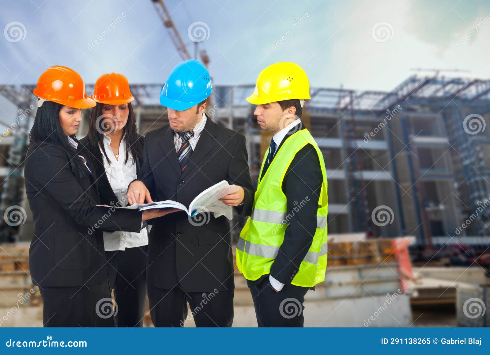 Team of Professionals Collaborating for Building Project Stock Image ...