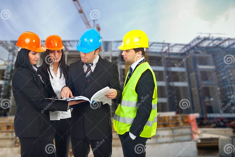 Team of Professionals Collaborating for Building Project Stock Image ...