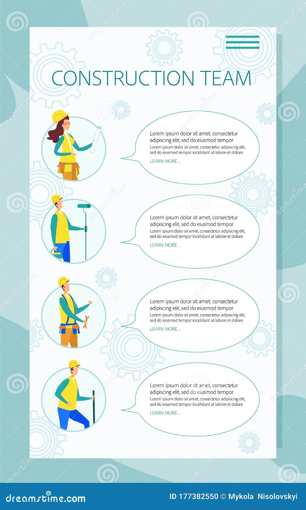 List of Different Building Professions Banner Stock Vector ...