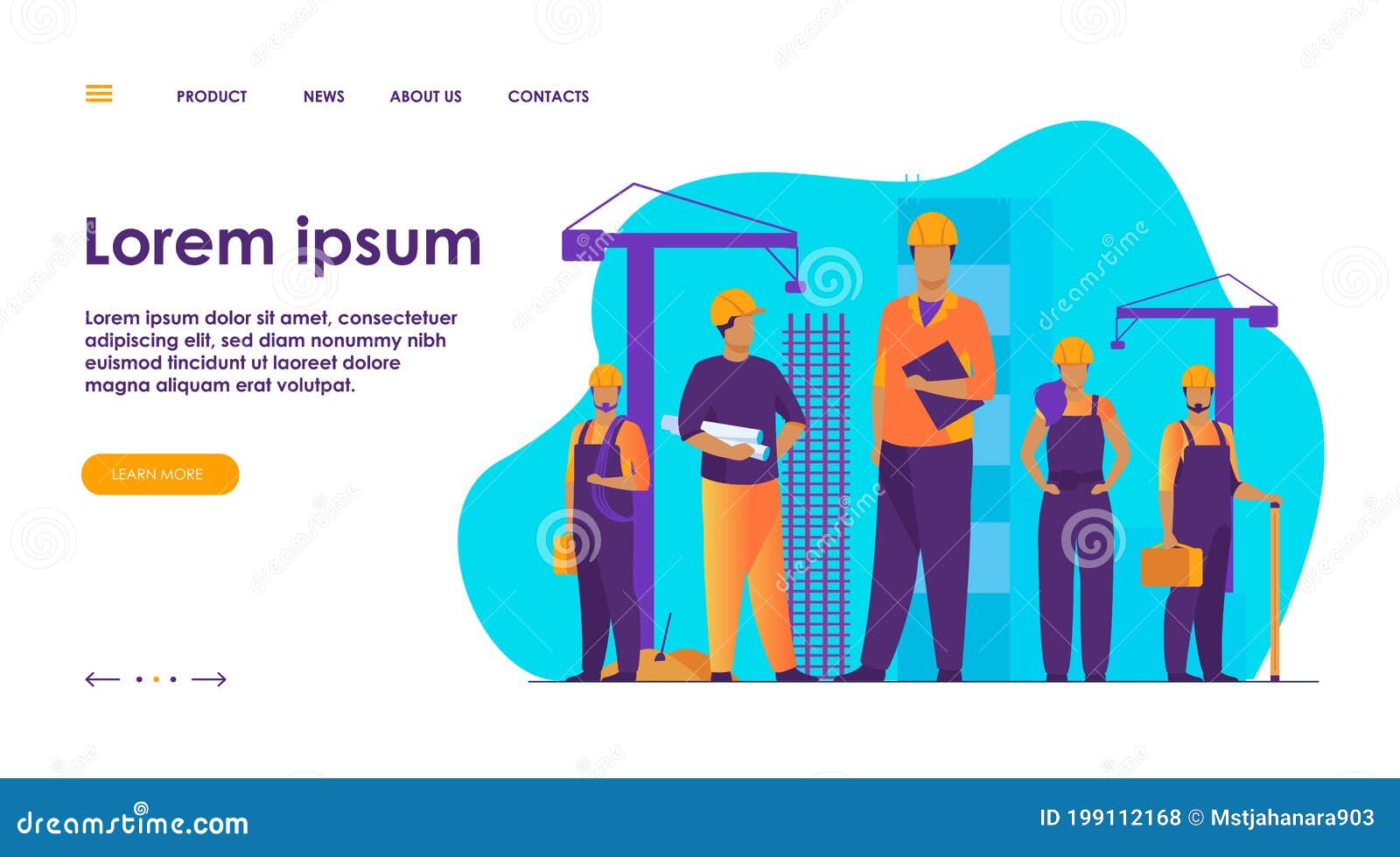 Construction Team Working on Site Stock Vector - Illustration of ...