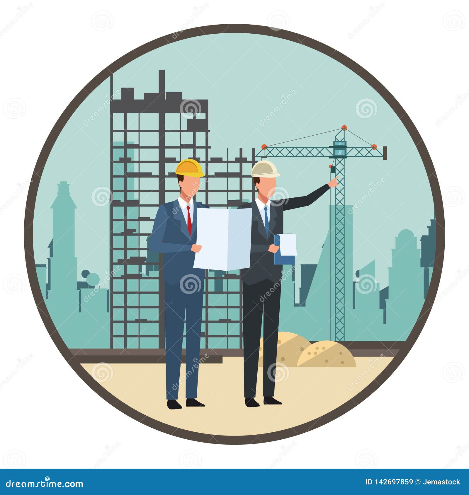 Construction Teamwork Avatar Stock Vector - Illustration of avatar ...