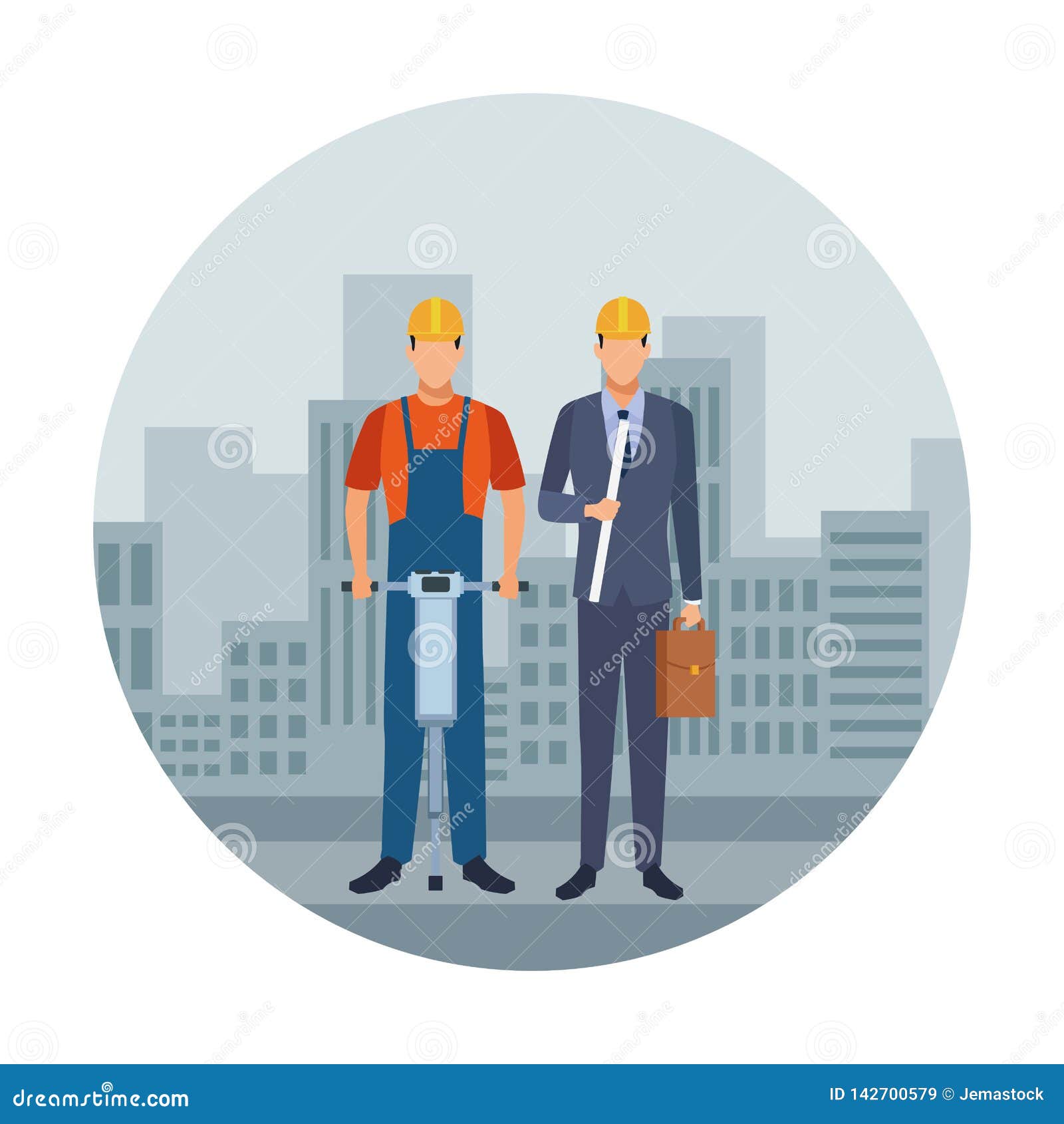 Construction Teamwork Avatar Stock Vector - Illustration of service ...
