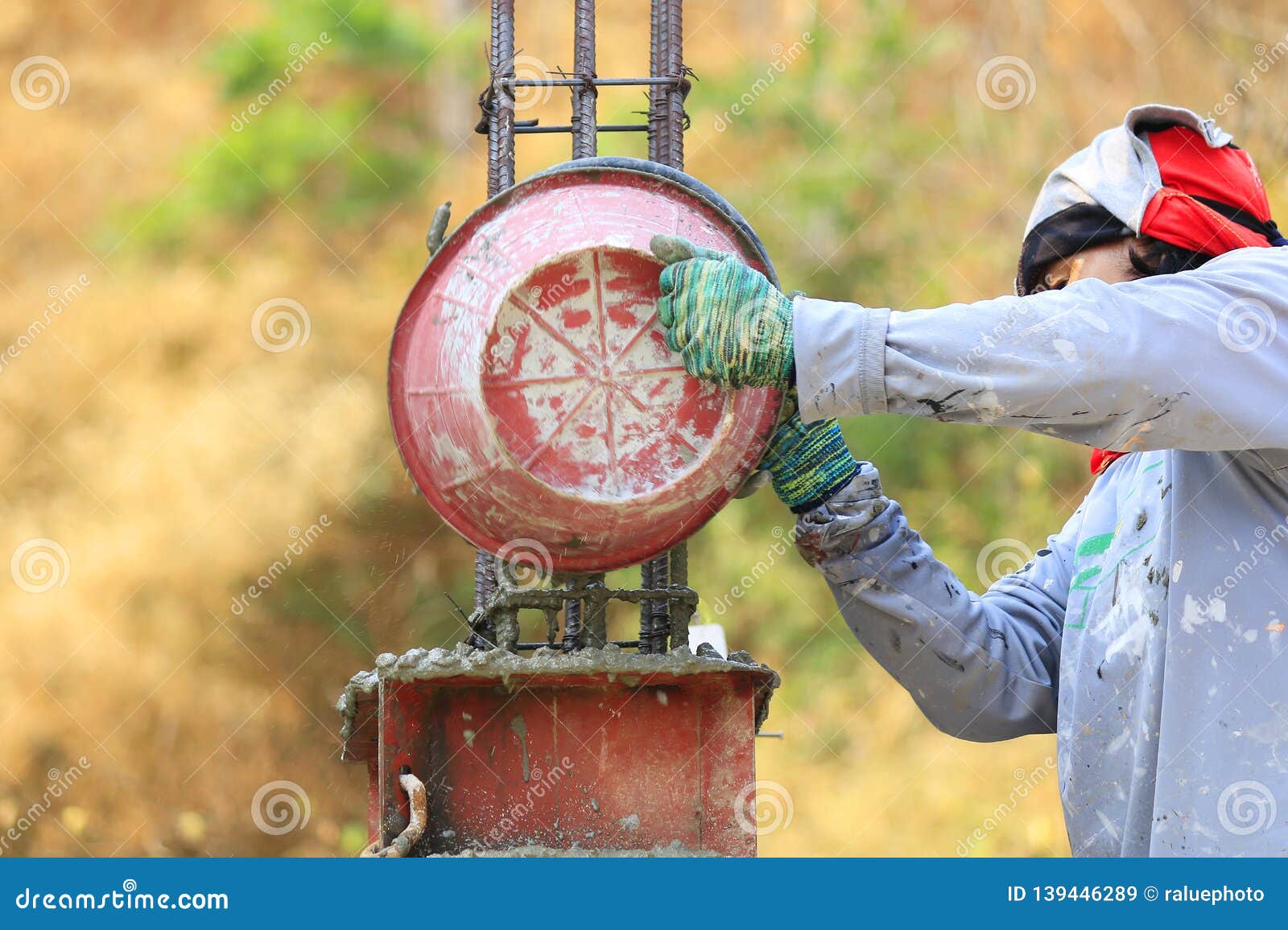 The Construction Technician is Working on the Casting of Concrete ...