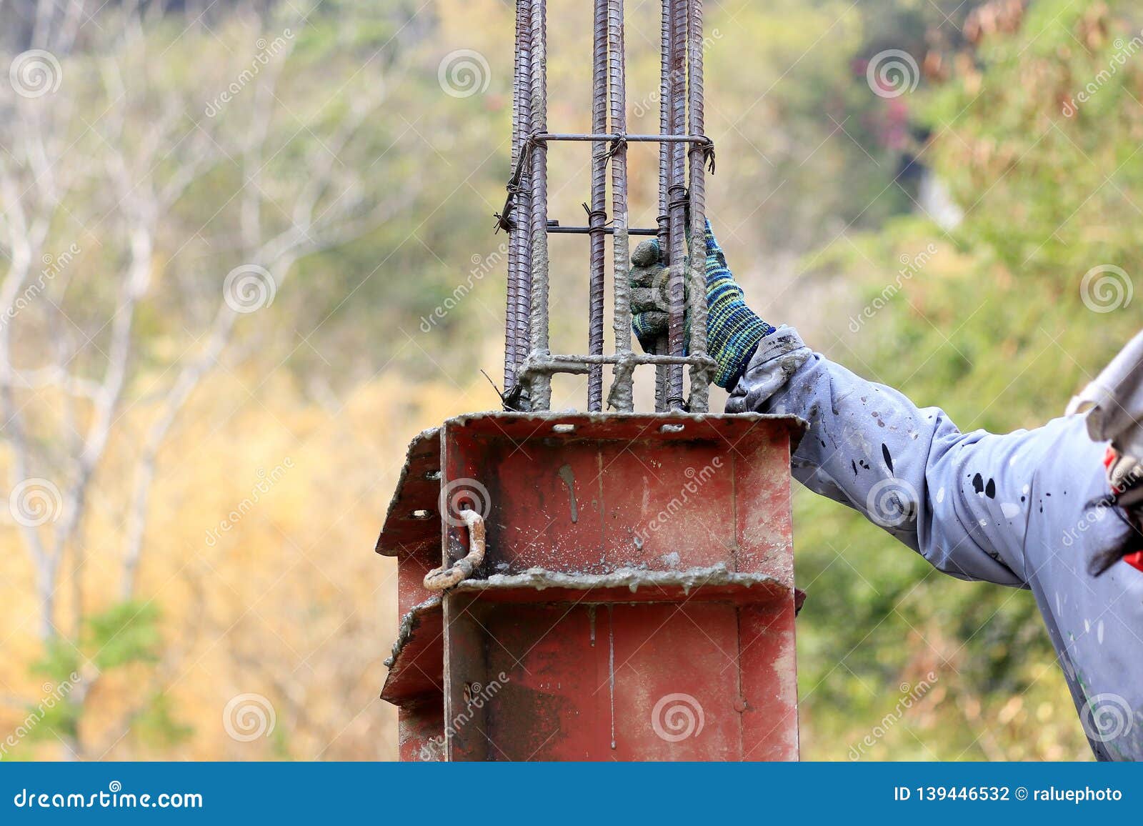 The Construction Technician is Working on the Casting of Concrete ...