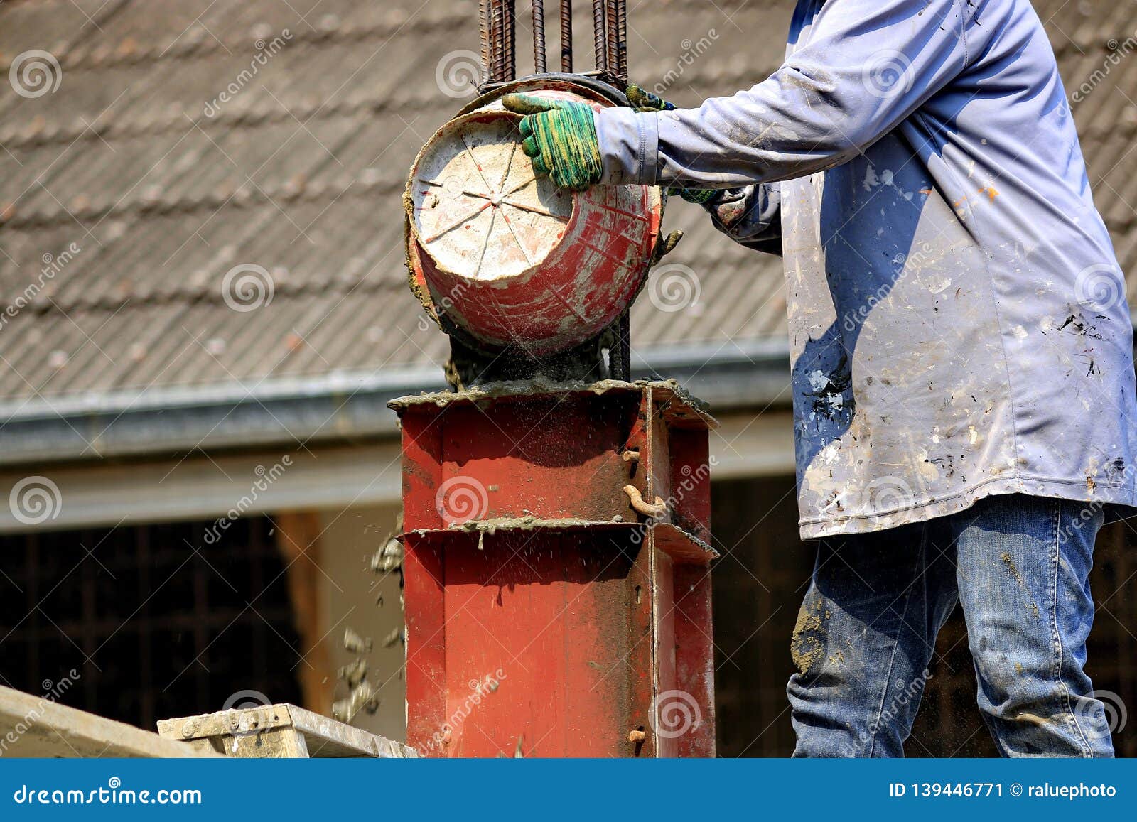 The Construction Technician is Working on the Casting of Concrete ...