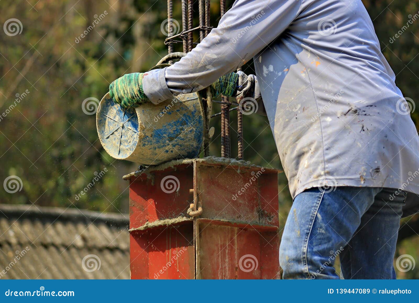 The Construction Technician is Working on the Casting of Concrete ...
