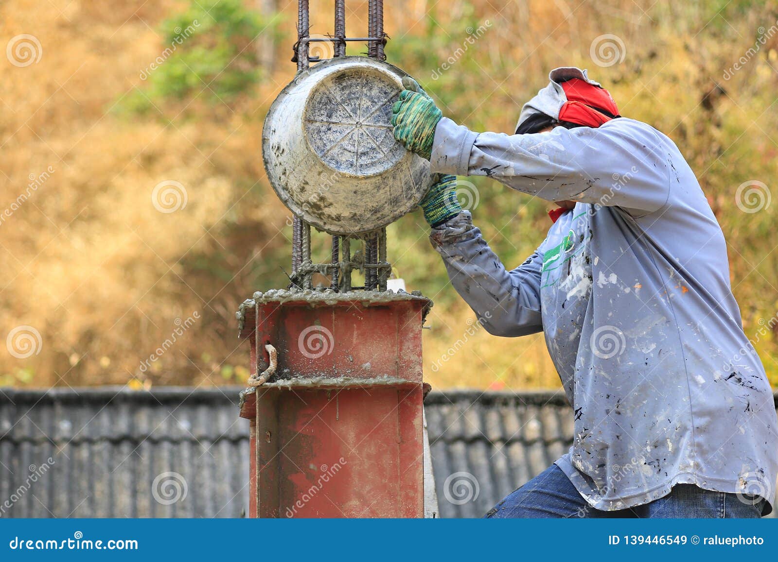 The Construction Technician is Working on the Casting of Concrete ...