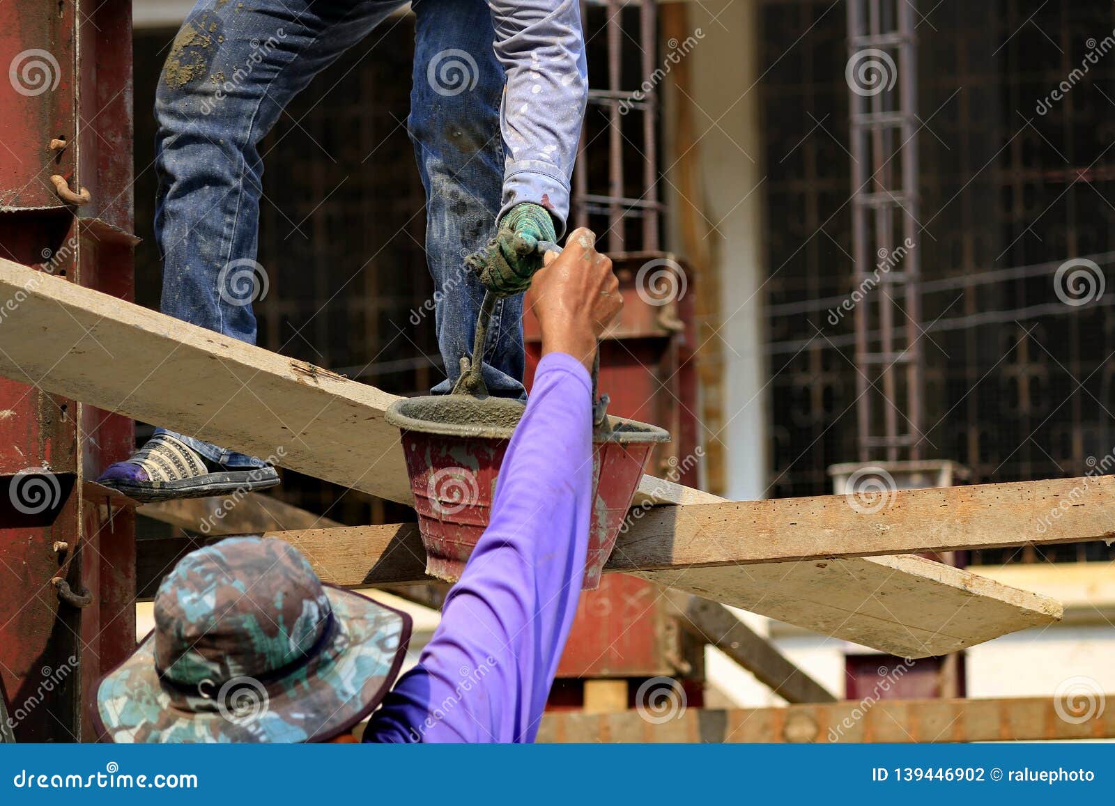 The Construction Technician is Working on the Casting of Concrete ...