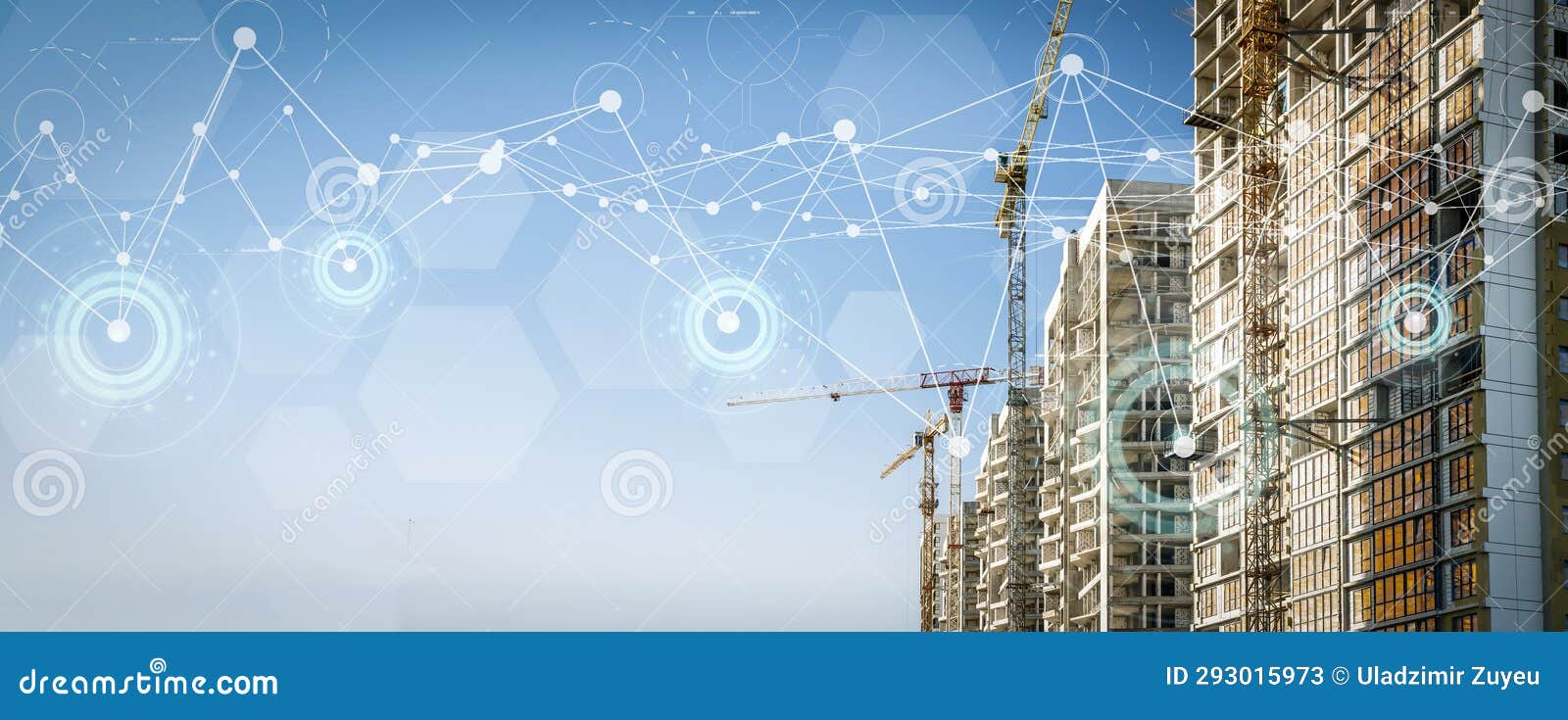 Construction Technology Banner Background. Construction Site with ...