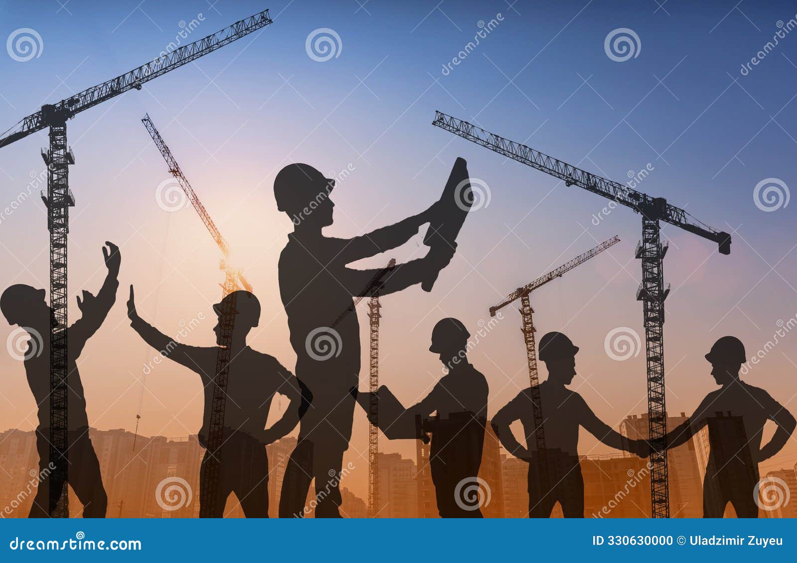 Construction Technology Banner Background. Construction Site with ...