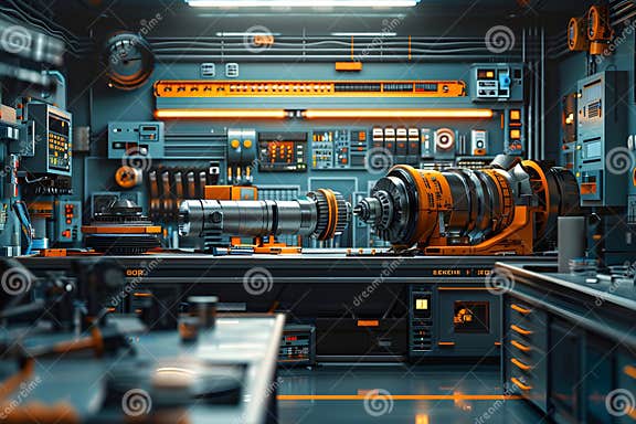 Construction and Technology, 3D Flat Design, Tilted Angle View of an ...
