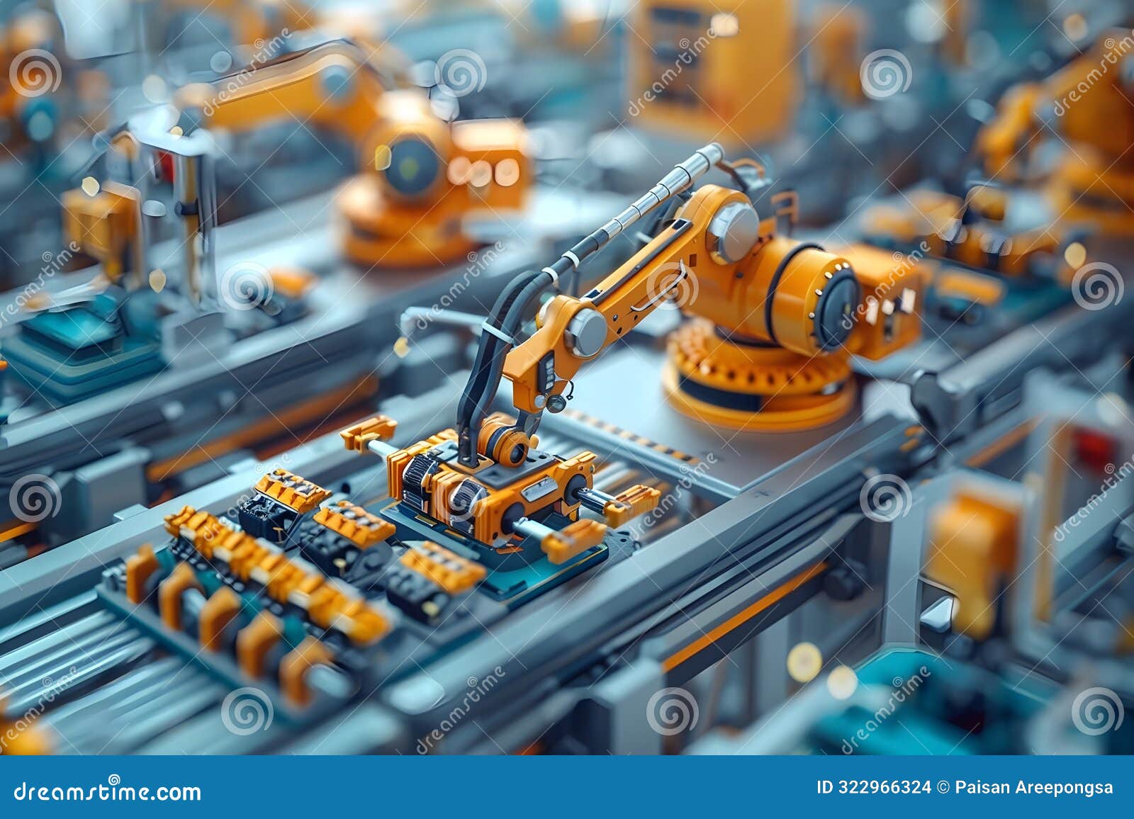 Construction and Technology, 3D Flat Design, Tilted Angle View of an ...