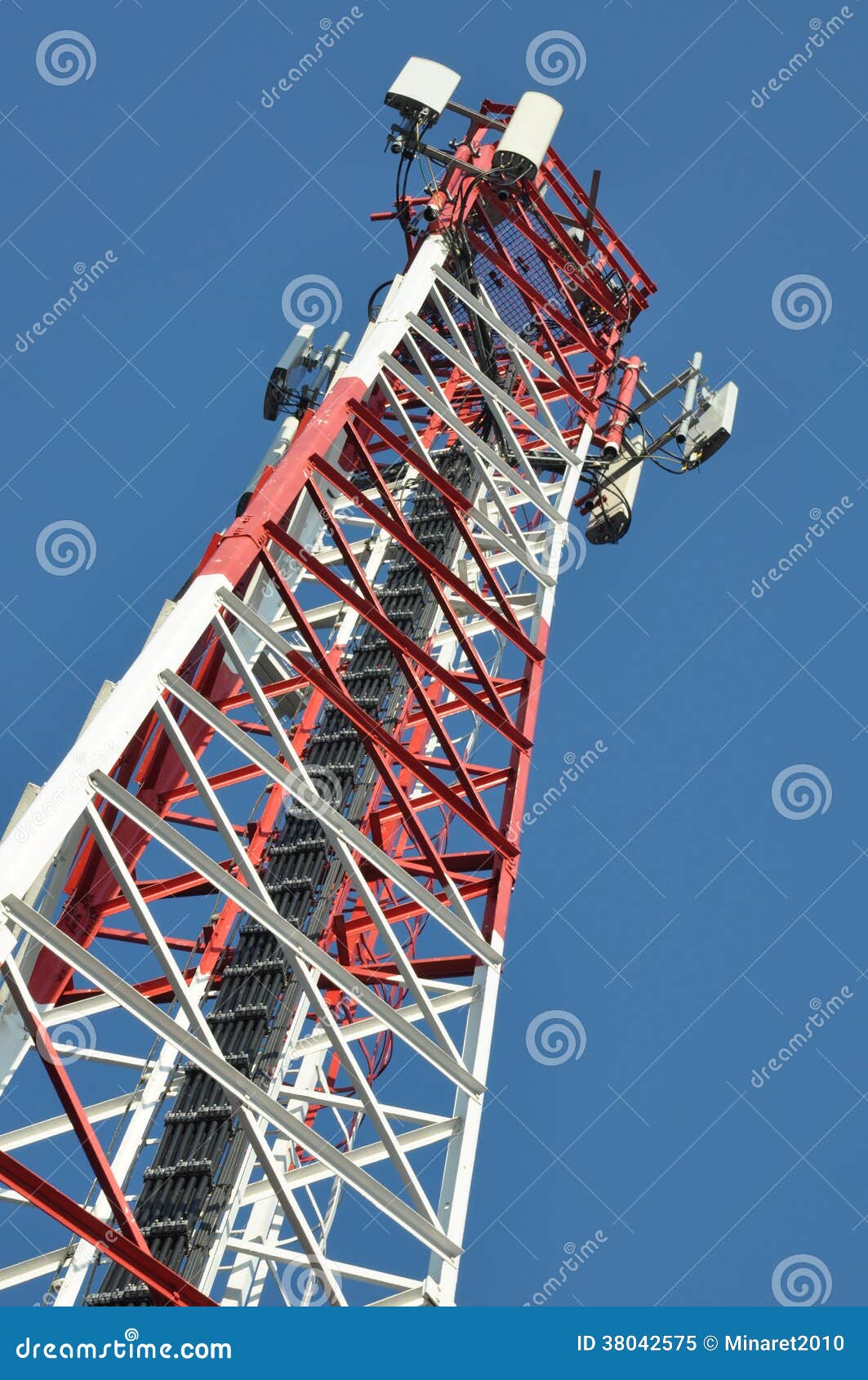 Construction of a Telecommunications Tower Stock Image - Image of ...