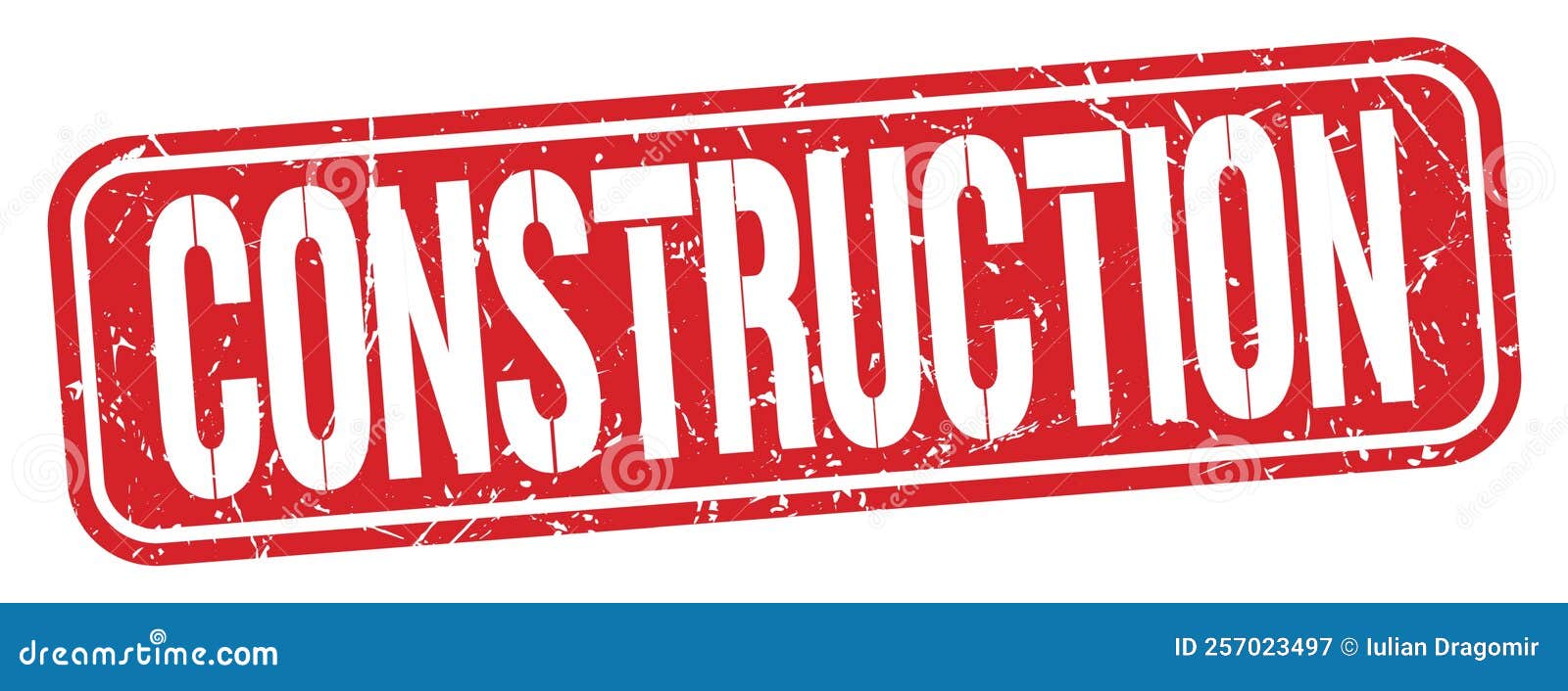 CONSTRUCTION Text Written on Red Stamp Sign Stock Illustration ...