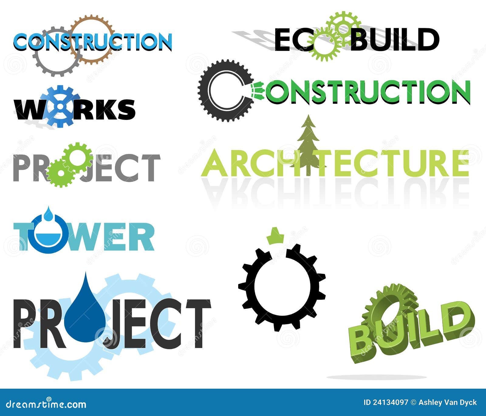Construction Themed Text Graphics Stock Vector - Illustration of ...