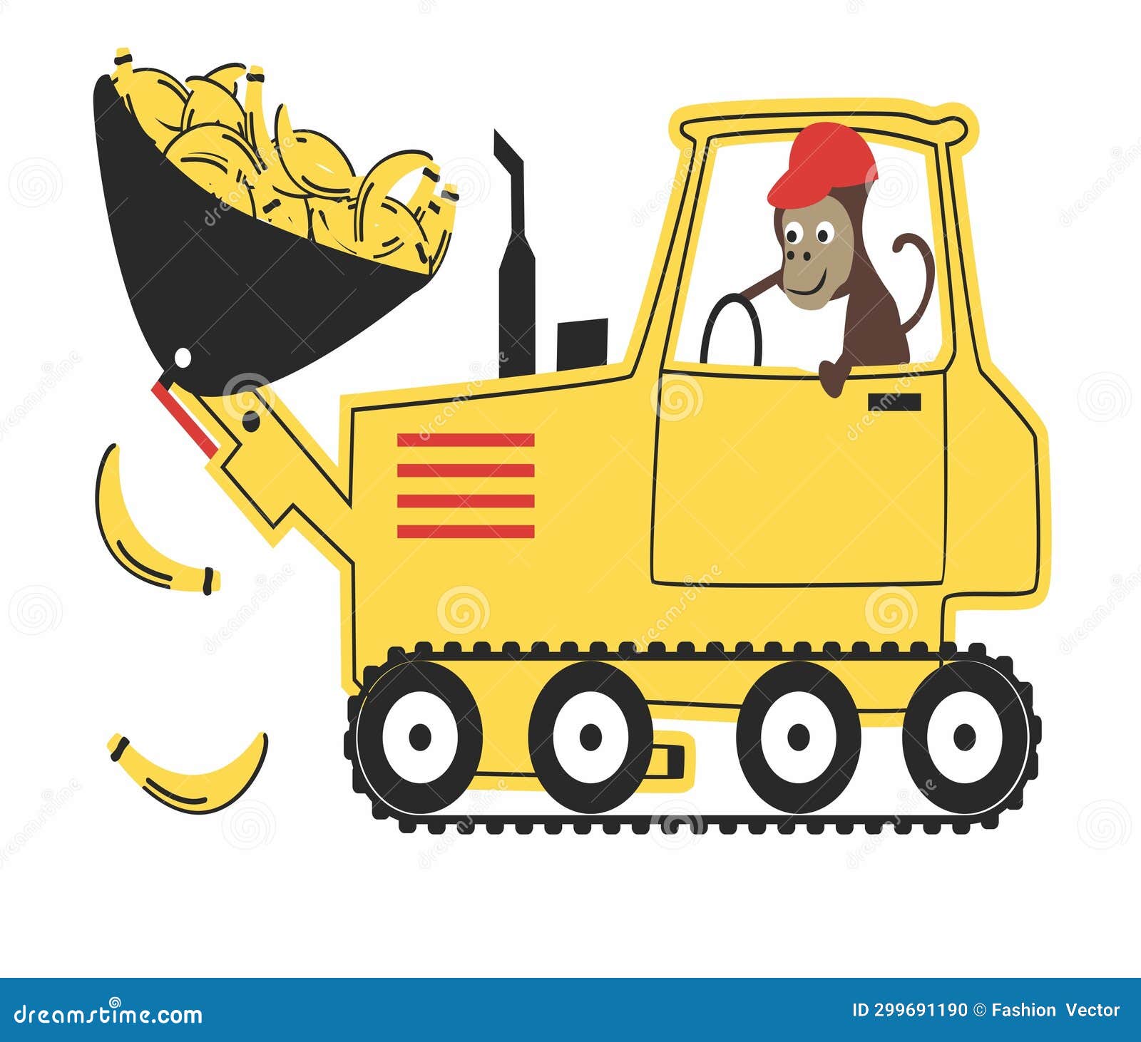 Construction Monkey With Safety Helmet, Hammer And Nails Cartoon Vector | CartoonDealer.com ...