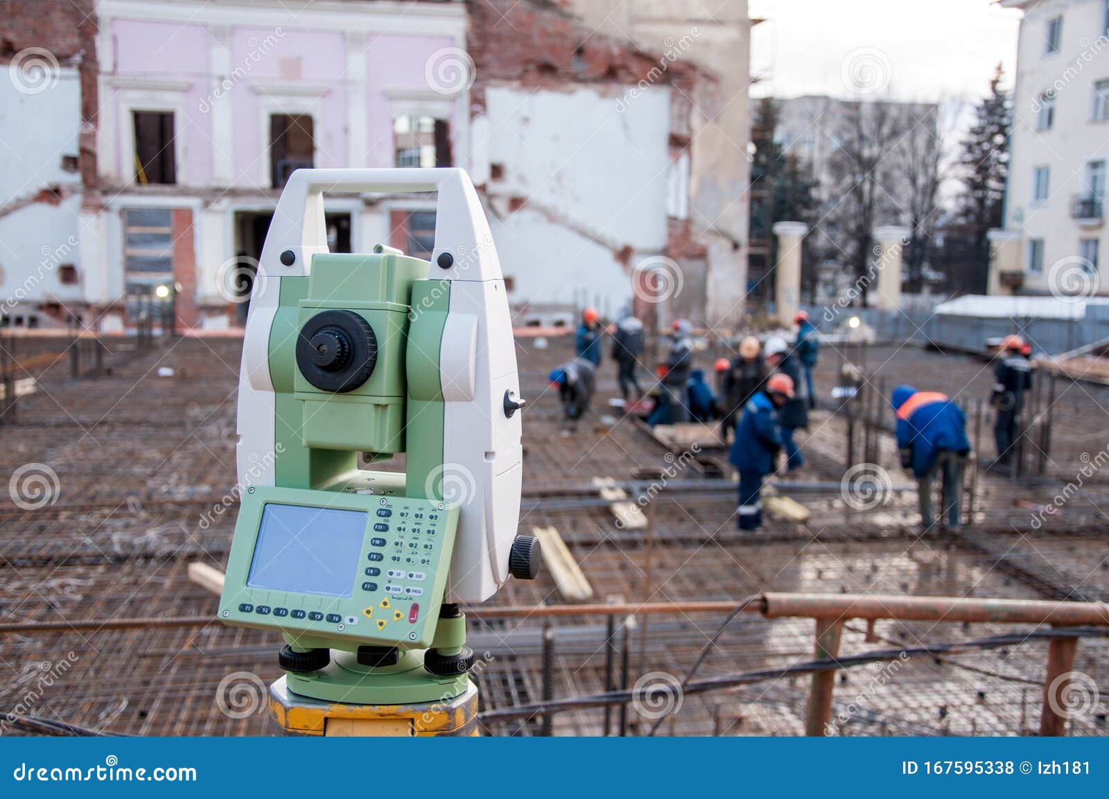 Measuring Tool on a Construction Site. Geodesic Equipment Stock Photo ...