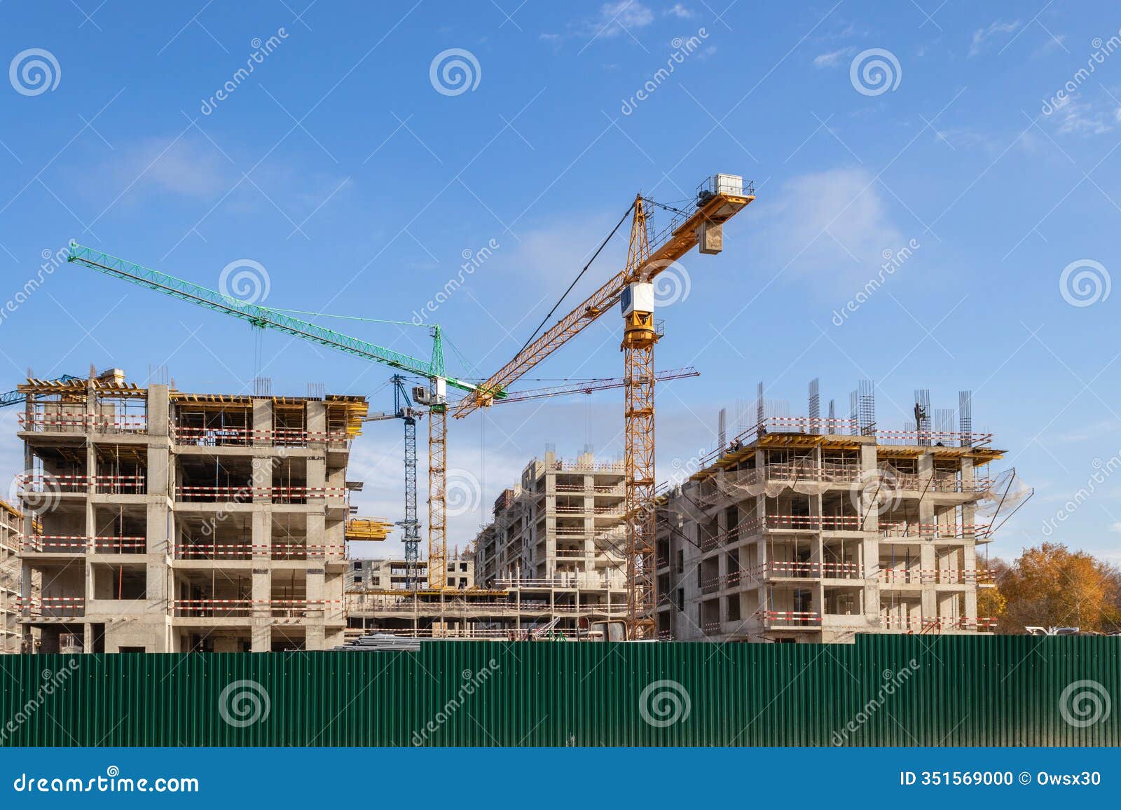 Construction of the Third Stage of a New Residential Complex in the Forest . Work Construction ...