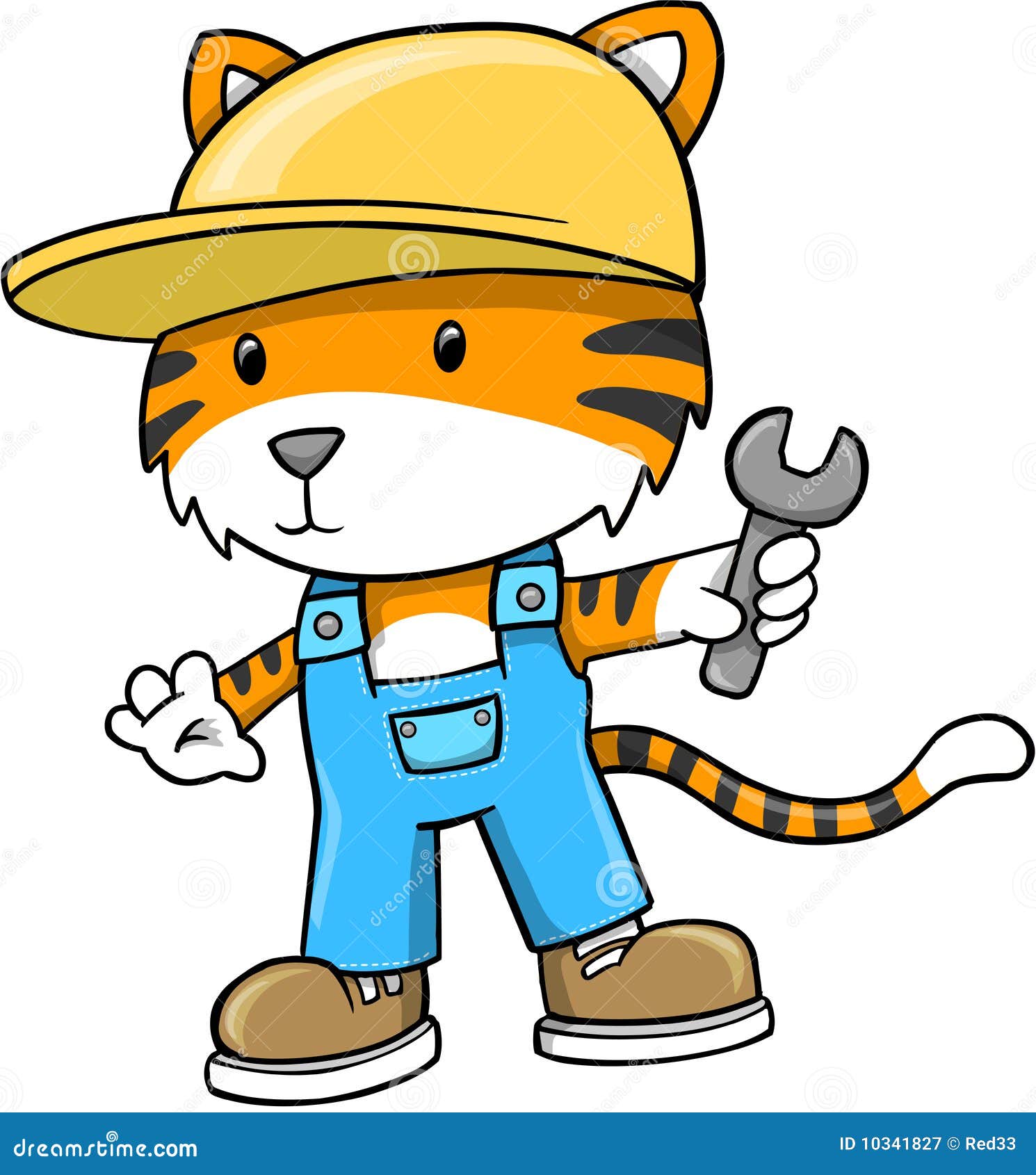 Construction Tiger Vector Illustration Stock Vector - Illustration of ...