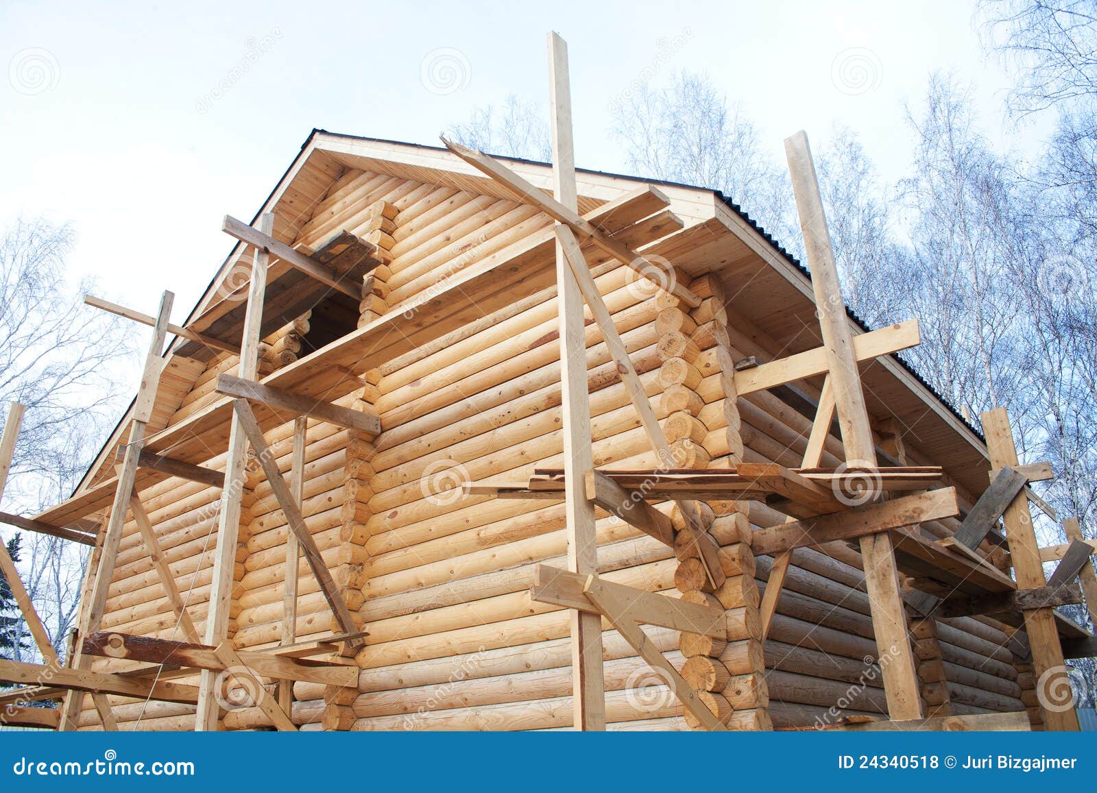 Construction Timbered Apartment House Stock Photo - Image of clear ...