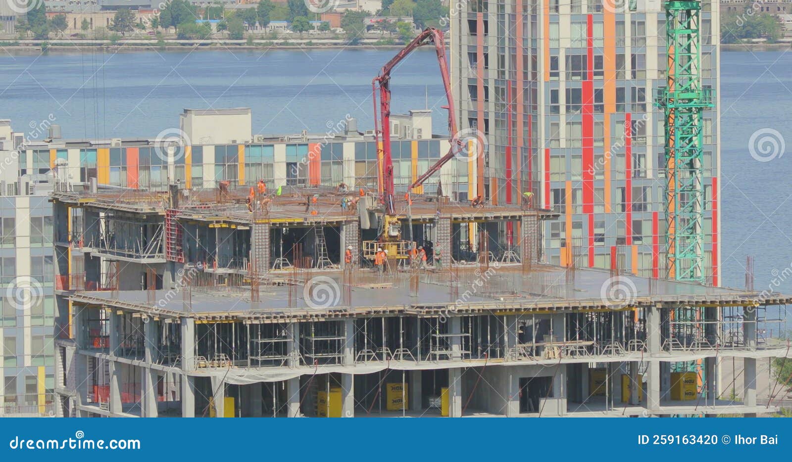 Construction Time Lapse. Builders are Building a Multi-storey Building. the Process of Creating ...