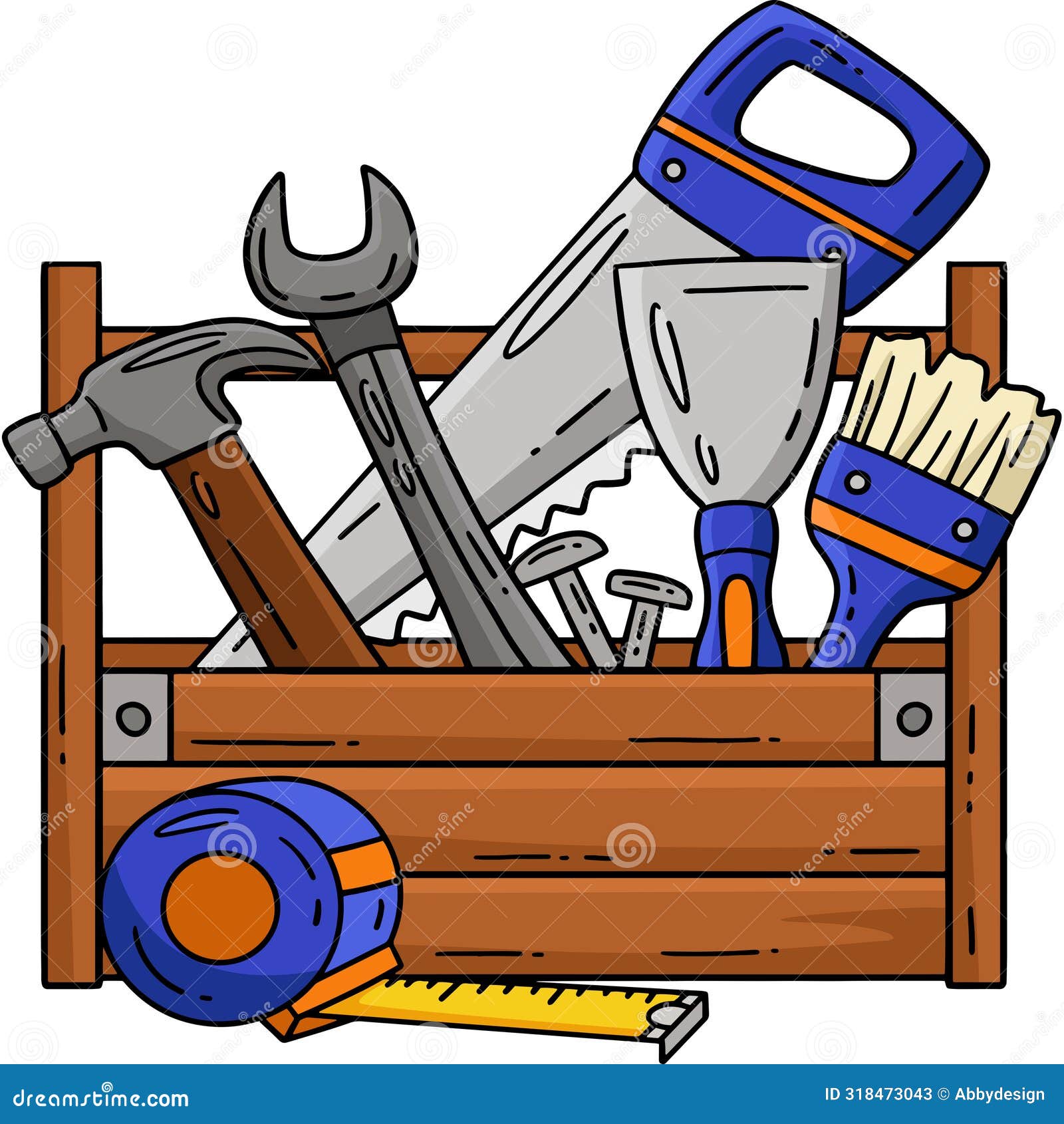 Construction Tool Box Cartoon Colored Clipart Stock Vector ...