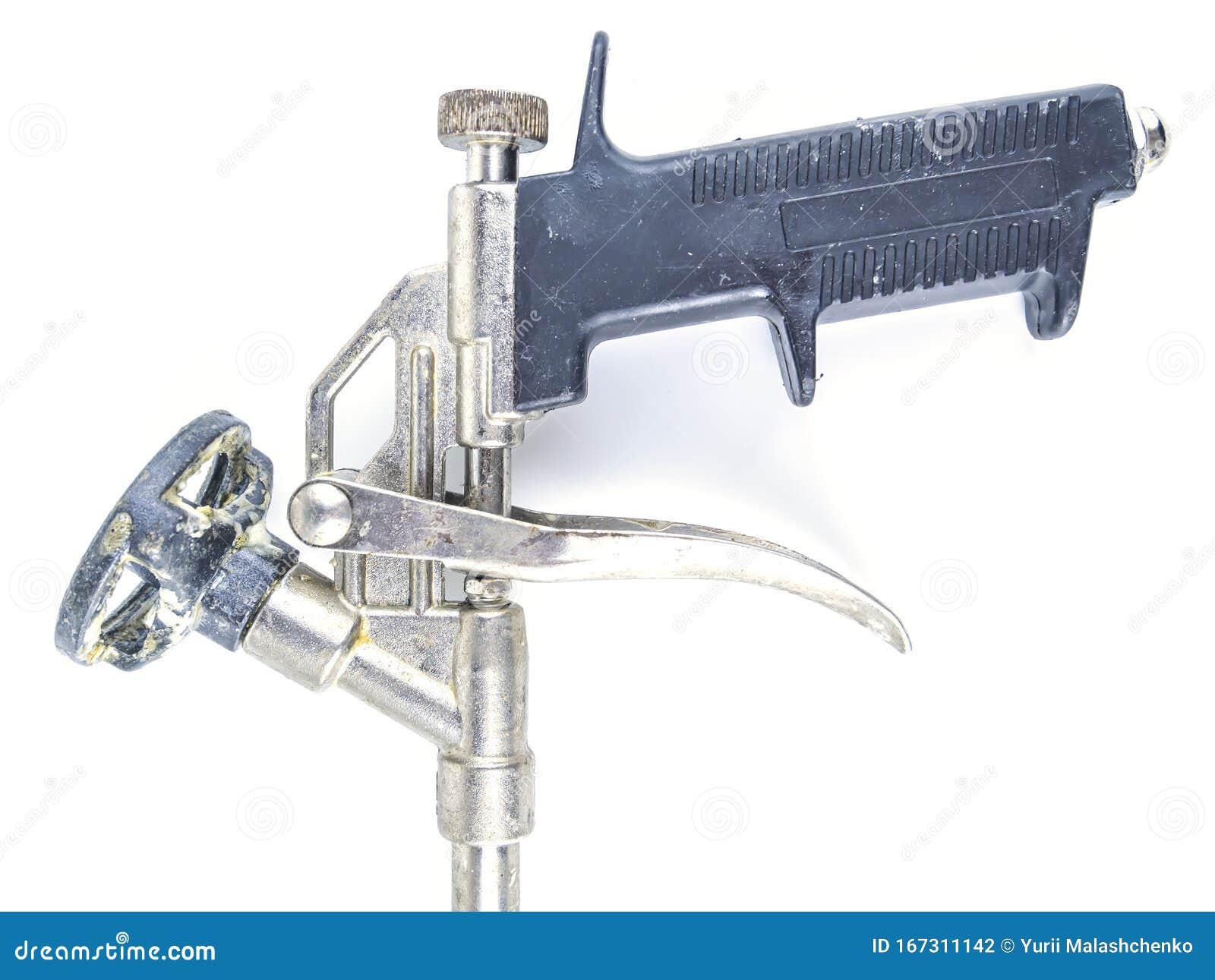 Construction Tool Gun for Mounting Foam Stock Photo - Image of isolated ...