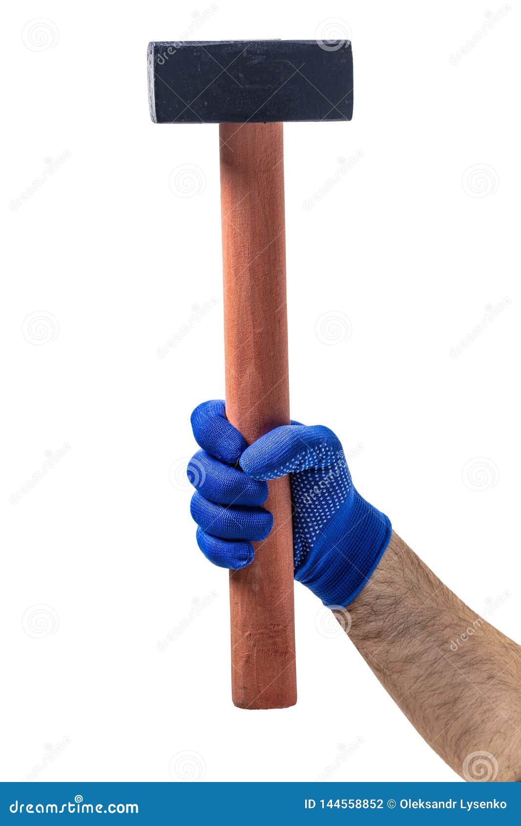 Construction Tool, New Hammer in Male Hand Stock Photo - Image of ...
