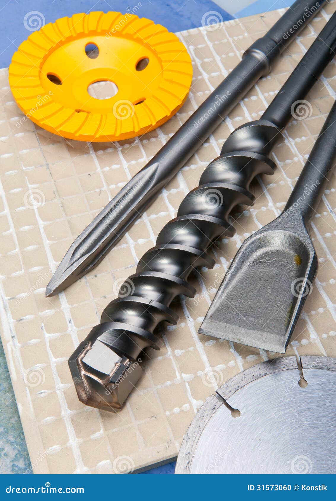 The Construction Tool for Processing of Monolithic Concrete Stock Photo ...